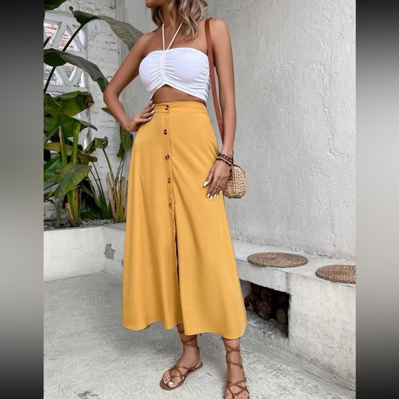 Accessories | Boho Button Front Maxi Skirt | Poshmark